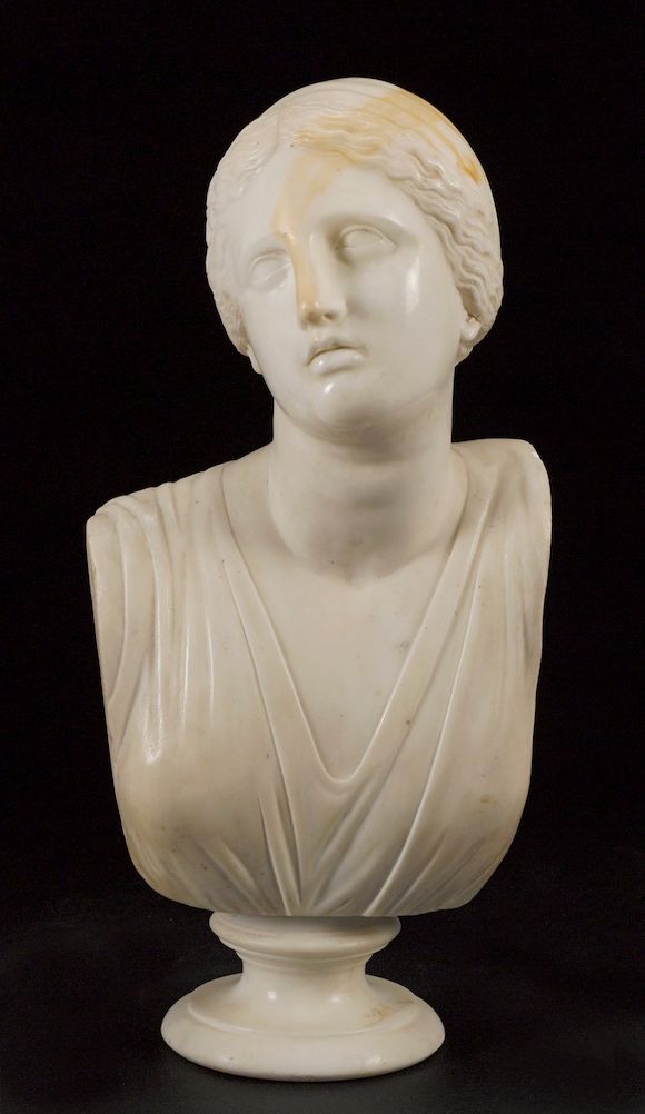 Bonhams : A Continental marble bust of a Niobid after the antiquelate ...