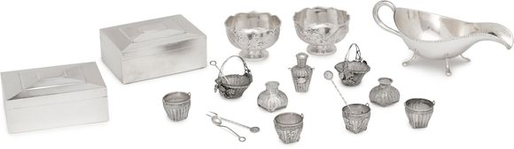 Bonhams : A group of seventeen Chinese Export silver table articles by ...