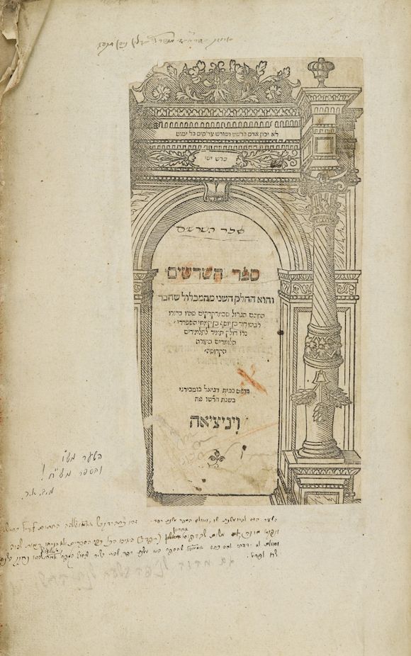 Bonhams : KIMCHI, DAVID BEN JOSEPH c. 1160-1235. Hebrew Sefer ha ...