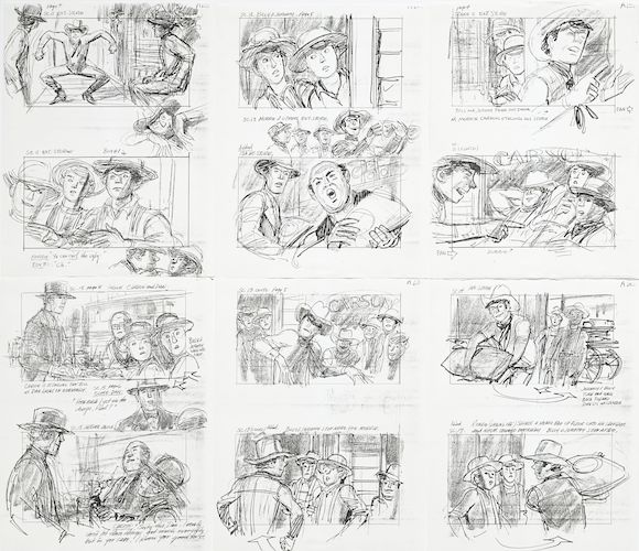 Bonhams : A group of John L. Jensen production art for 1970s-1990s movies