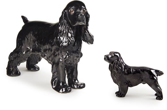 Bonhams : A Boehm porcelain Black Cocker Spaniel