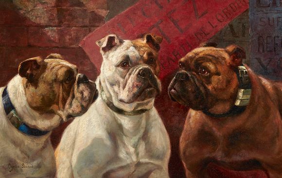 Bonhams : Charles H. D. Boland (Belgian, 19th Century) Three Bulldogs ...