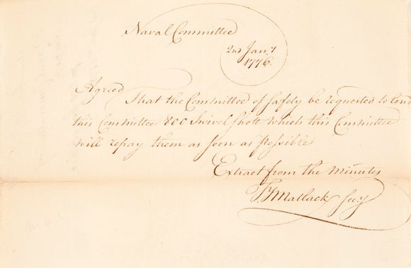 Bonhams : [DECLARATION OF INDEPENDENCE.] MATLACK, TIMOTHY. 1736-1829 ...