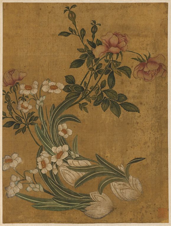 Bonhams : After Yun Shouping (19th century) Album of Twelve Flower ...