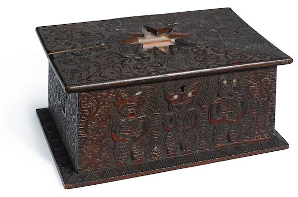 Bonhams : Rare Maori Sewing Box by James Edward Little (1876-1953), New ...