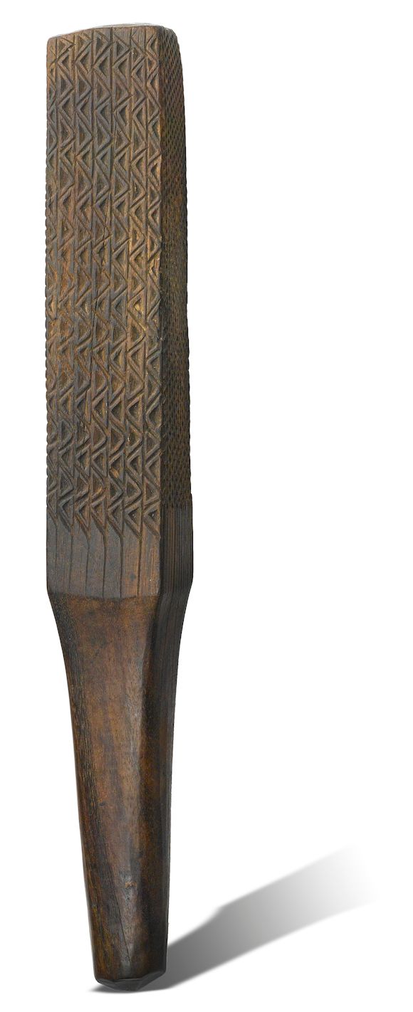 Bonhams : Superb Barkcloth Beater, Hawaiian Islands