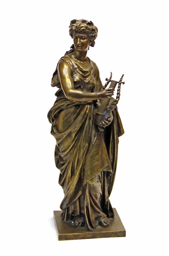 Bonhams : A French patinated bronze Classical female muse after a model ...
