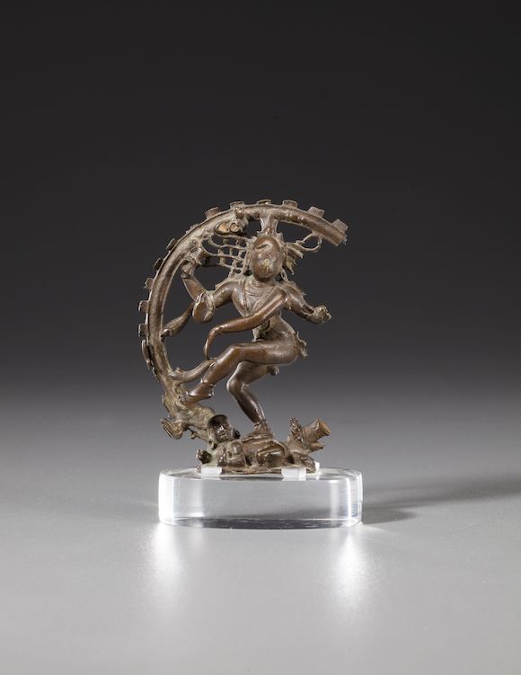 Bonhams : A copper alloy votive figurine of Shiva Nataraja South India ...