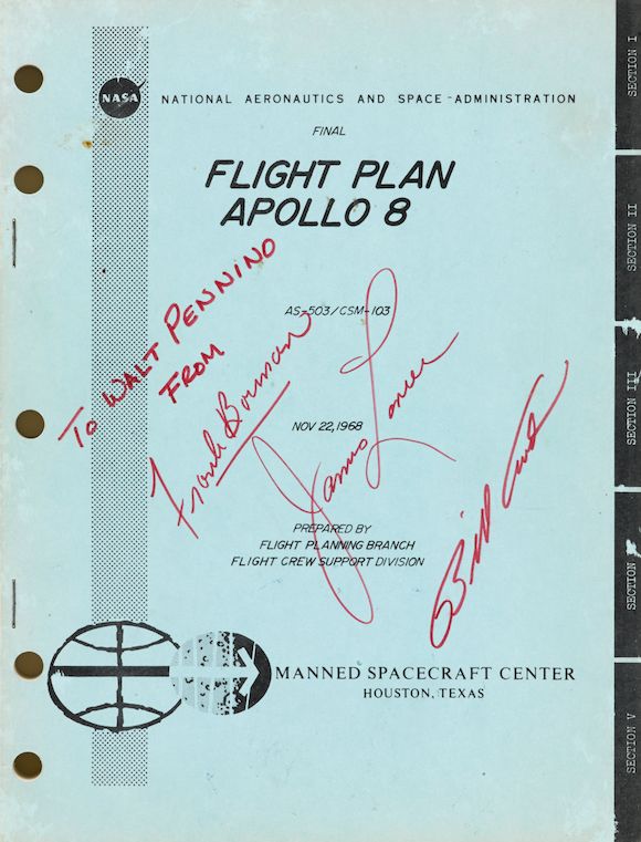 Bonhams : FINAL FLIGHT PLAN FOR FIRST MANNED FLIGHT TO THE MOON. Apollo ...