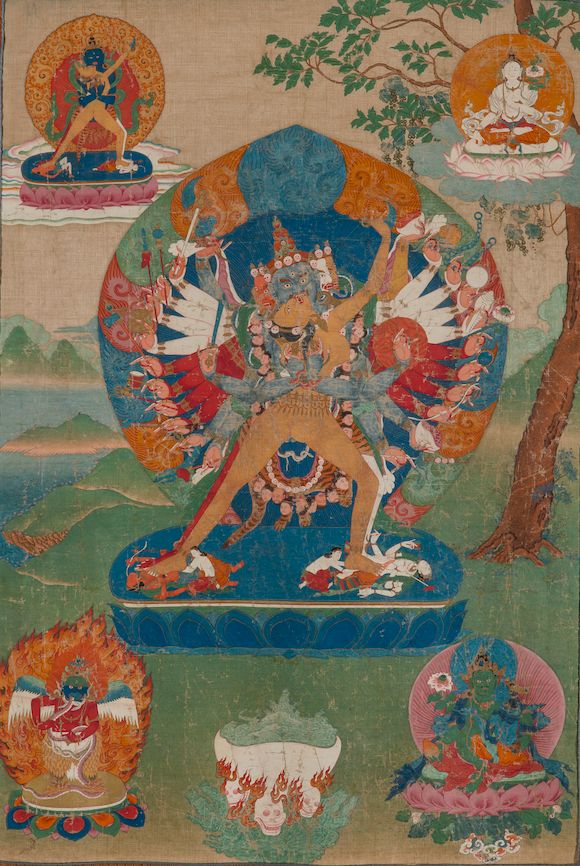 Bonhams : A thangka of Kalacakra Eastern Tibet, Palpung, mid 18th century