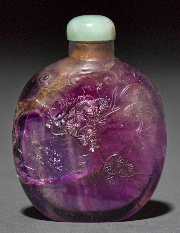 Bonhams : An amethyst snuff bottle