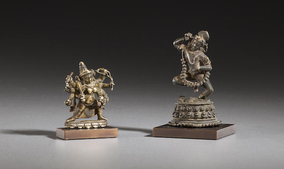 Bonhams A Silver Inlaid Copper Alloy Figure Of Heruka And A Copper