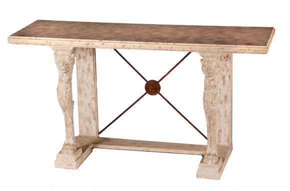 Bonhams : A pair of Contemporary "Leonidas" painted console tables ...