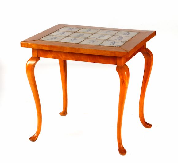 Bonhams : A Dutch Neoclassical table with inset tile top , tiles ...