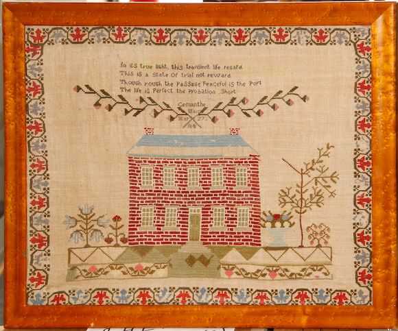Bonhams : A silk and wool on linen needlework sampler American or ...