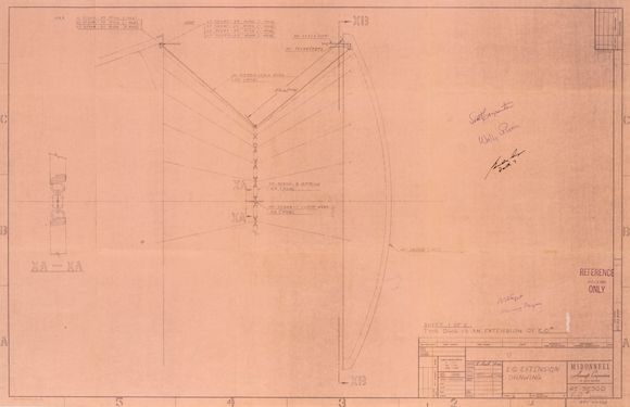 Bonhams : MERCURY HEAT SHIELD DRAWING BLUEPRINT—SIGNED. E. O. Extension ...