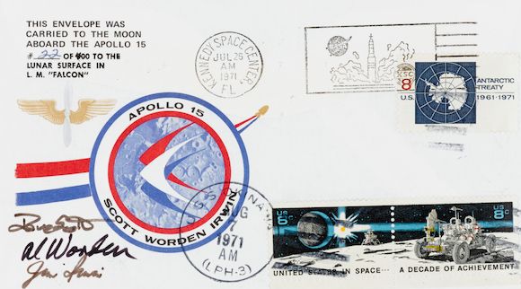 Bonhams : UNAUTHORIZED POSTAL ENVELOPE CARRIED TO THE LUNAR SURFACE ON ...