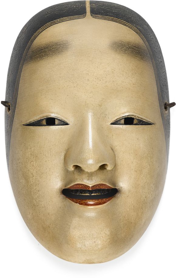 Bonhams : A noh mask of Ko-Omote Edo period (18th/19th century)