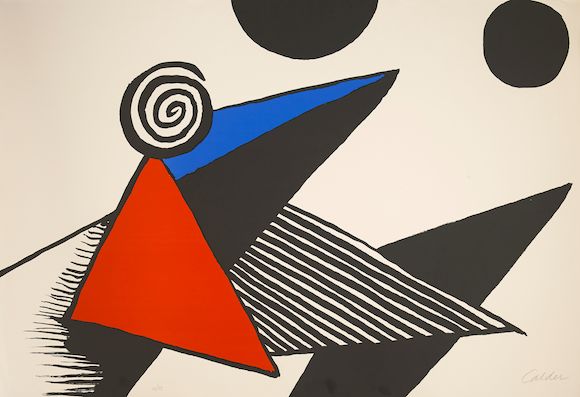 Bonhams : Alexander Calder (1898-1976); Spiral and Red Triangle;