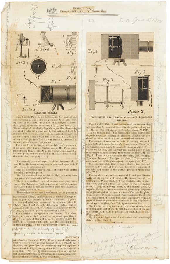 Bonhams : TELEVISION—CAREY ARCHIVE ON THE SELENIUM CAMERA. CAREY ...