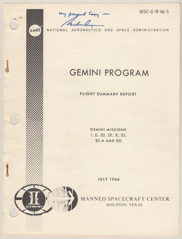 Bonhams : COOPER SIGNED DOCUMENTS FROM HIS COLLECTION. Gemini Program ...