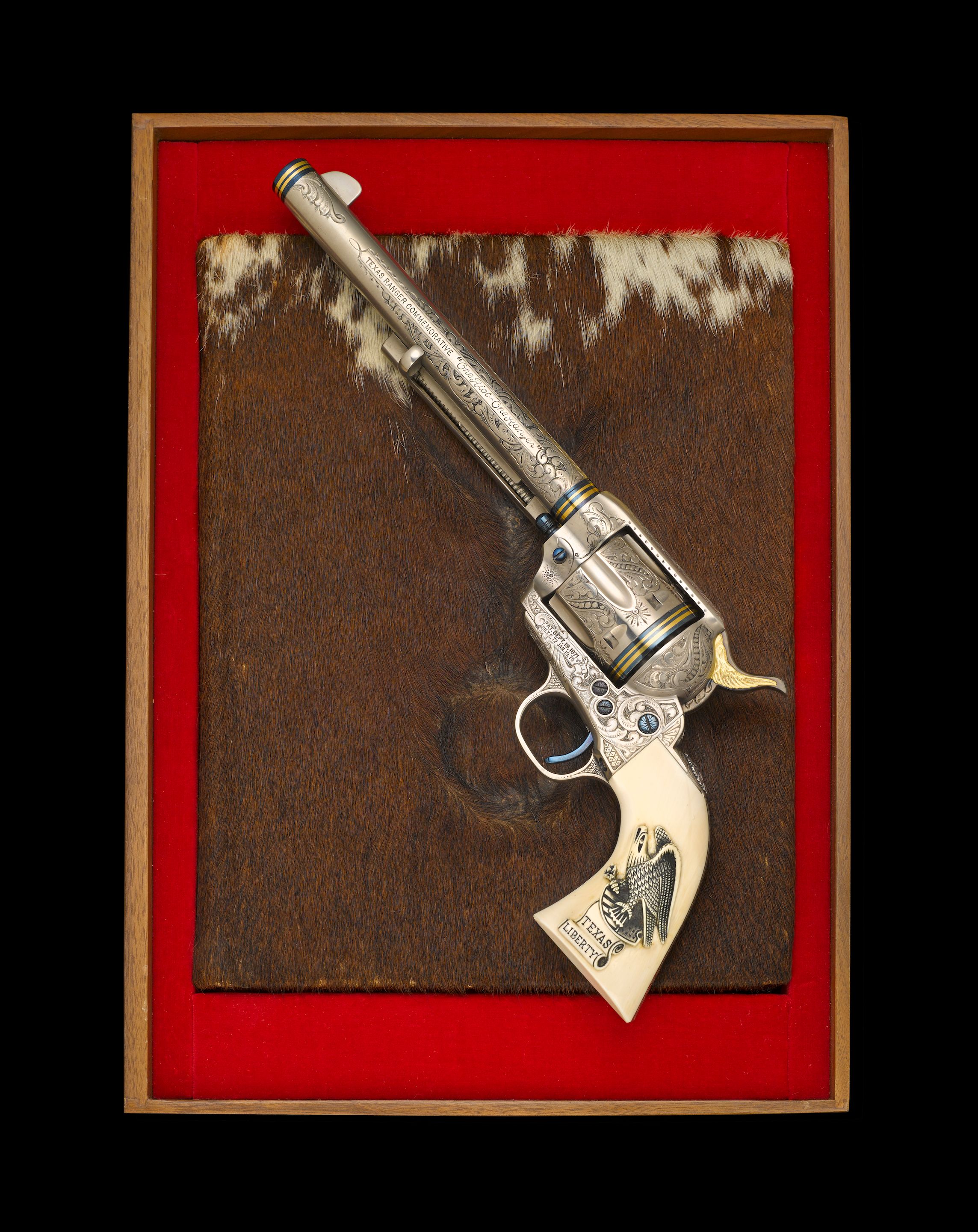 Bonhams : A deluxe cased, engraved and gold-inlaid Texas Ranger ...