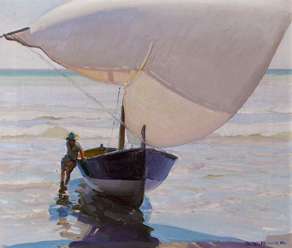Bonhams : Arthur Grover Rider (American, 1886-1975) Drying the sail 17 ...