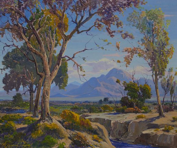 Bonhams : Fred Grayson Sayre (American, 1879-1939) The desert in bloom ...