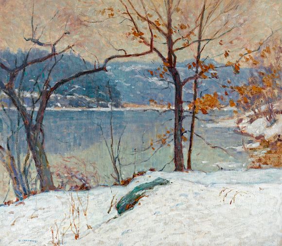 Bonhams : William Chadwick (American, 1879-1962) The First Snow 35 x 40in