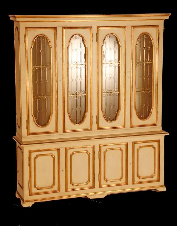 Bonhams : A John Widdicomb Baroque style painted and parcel gilt metal ...