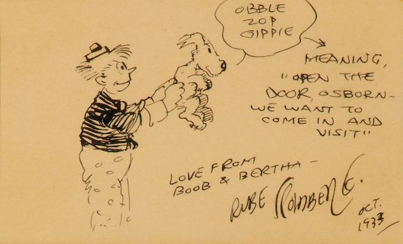Bonhams : A Harold Gray cartoon of Little Orphan Annie and a Rube ...