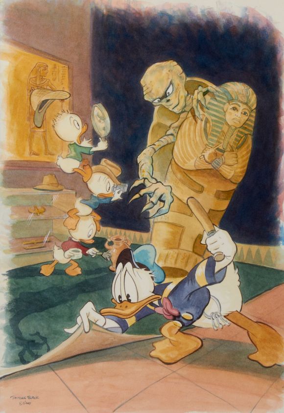 Bonhams : Patrick Block watercolor preliminary cover to Mummy's Curse ...
