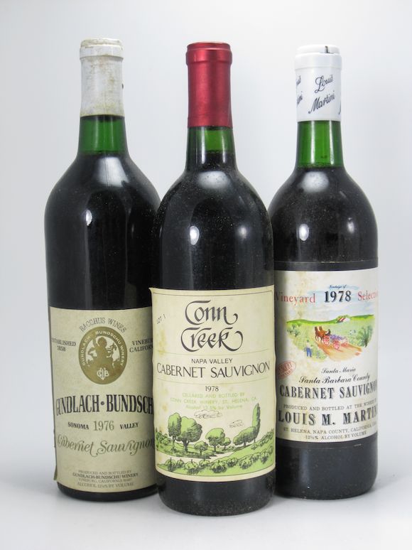 Bonhams : Gundlach Bundschu Cabernet Sauvignon 1976 (3) Louis Martini ...