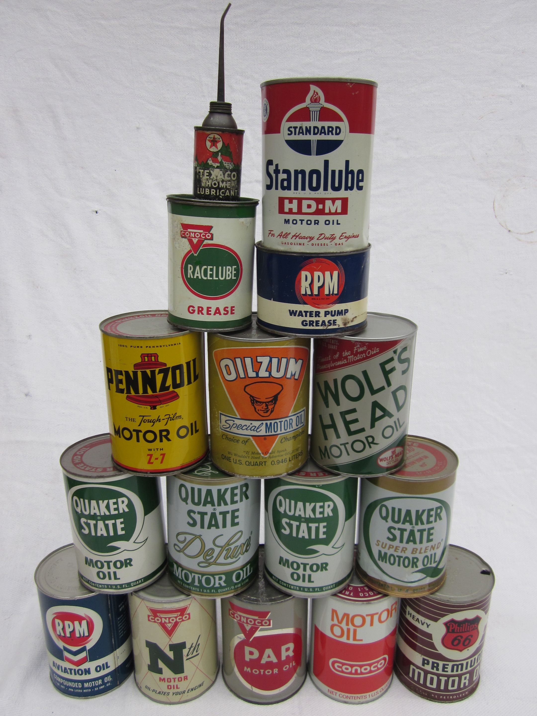 Bonhams Cars : A large grouping of mixed collectible oil cans,