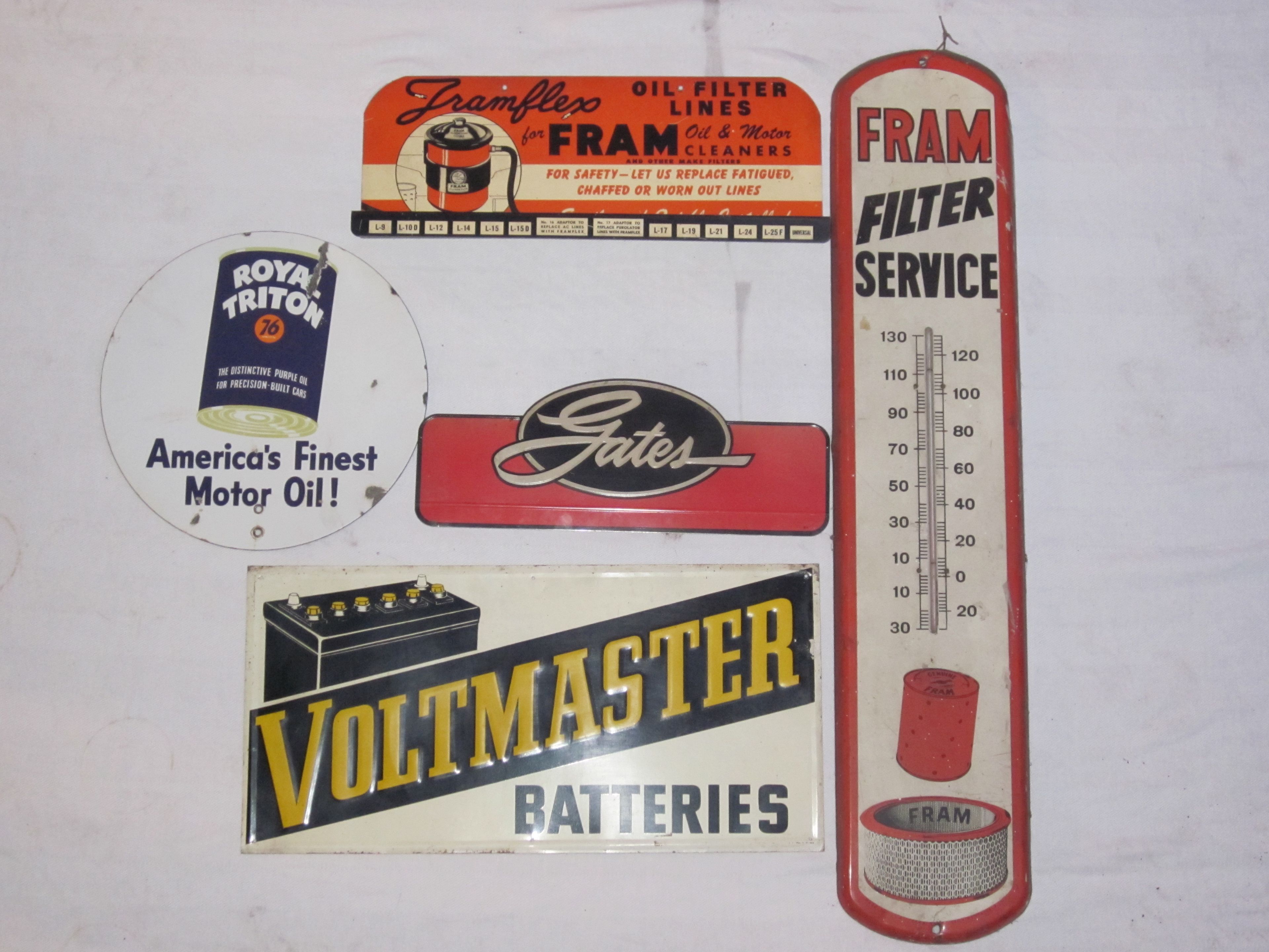 Bonhams Cars : A lot of five original service station advertising signs,