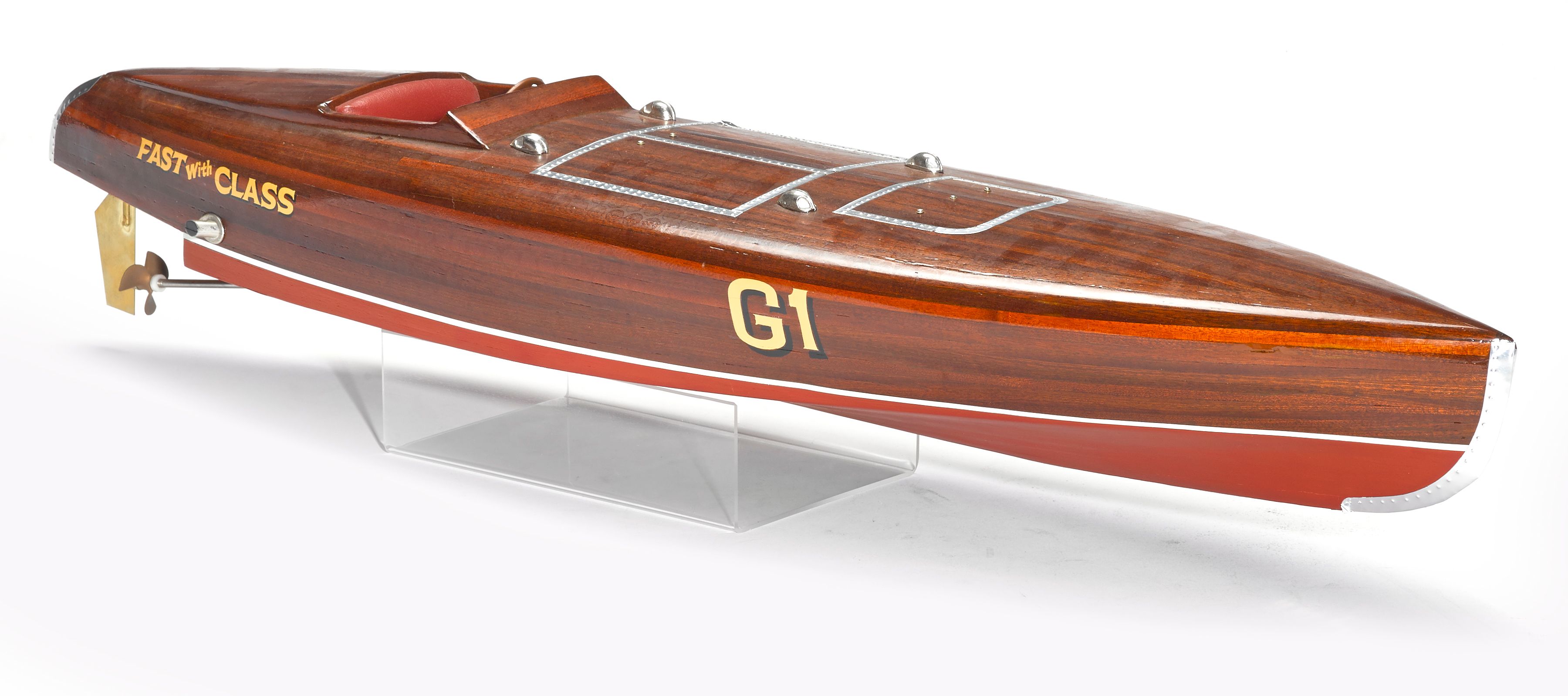 Bonhams Cars : A Bill Norby, Gold Cup Chris-Craft speed boat scale model,