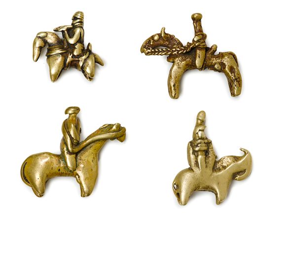 Bonhams : Four Kotoko Bronze Horse and Riders, Chad