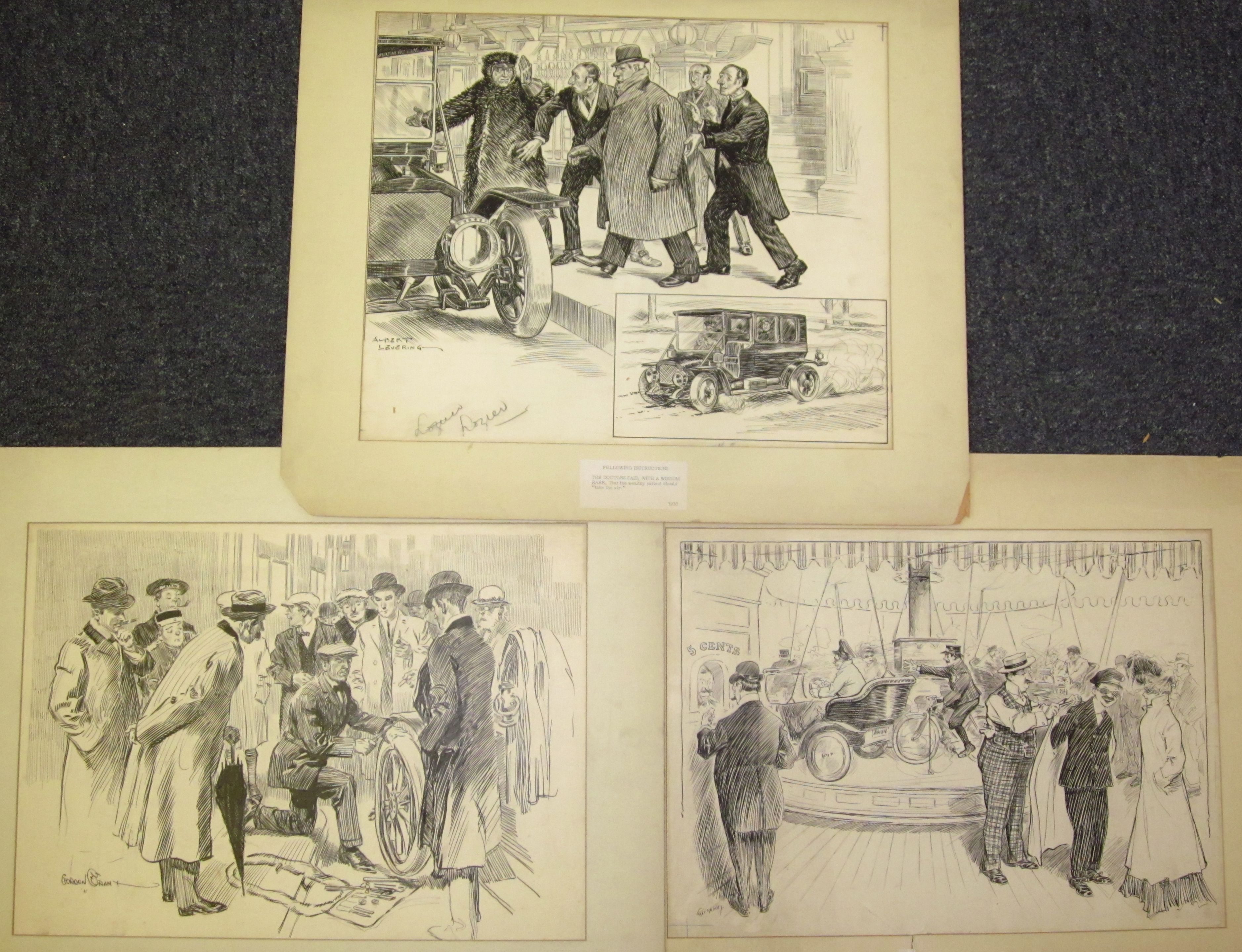 Bonhams Cars : A comprised lot of PUCK magazine illustrations, circa 1910,