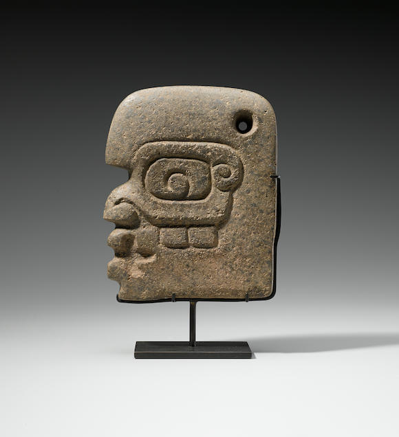 Bonhams Maya Head Hacha Late Classic Ca A D 550 950