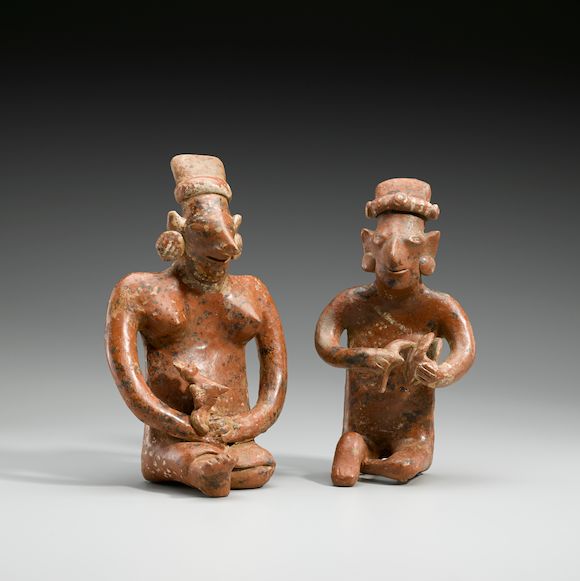 Bonhams : Pair of Jalisco Seated Figures, Tala-Tonalá Style ...