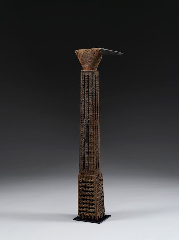 Bonhams : Large Ceremonial Hafted Adze, Cook Islands