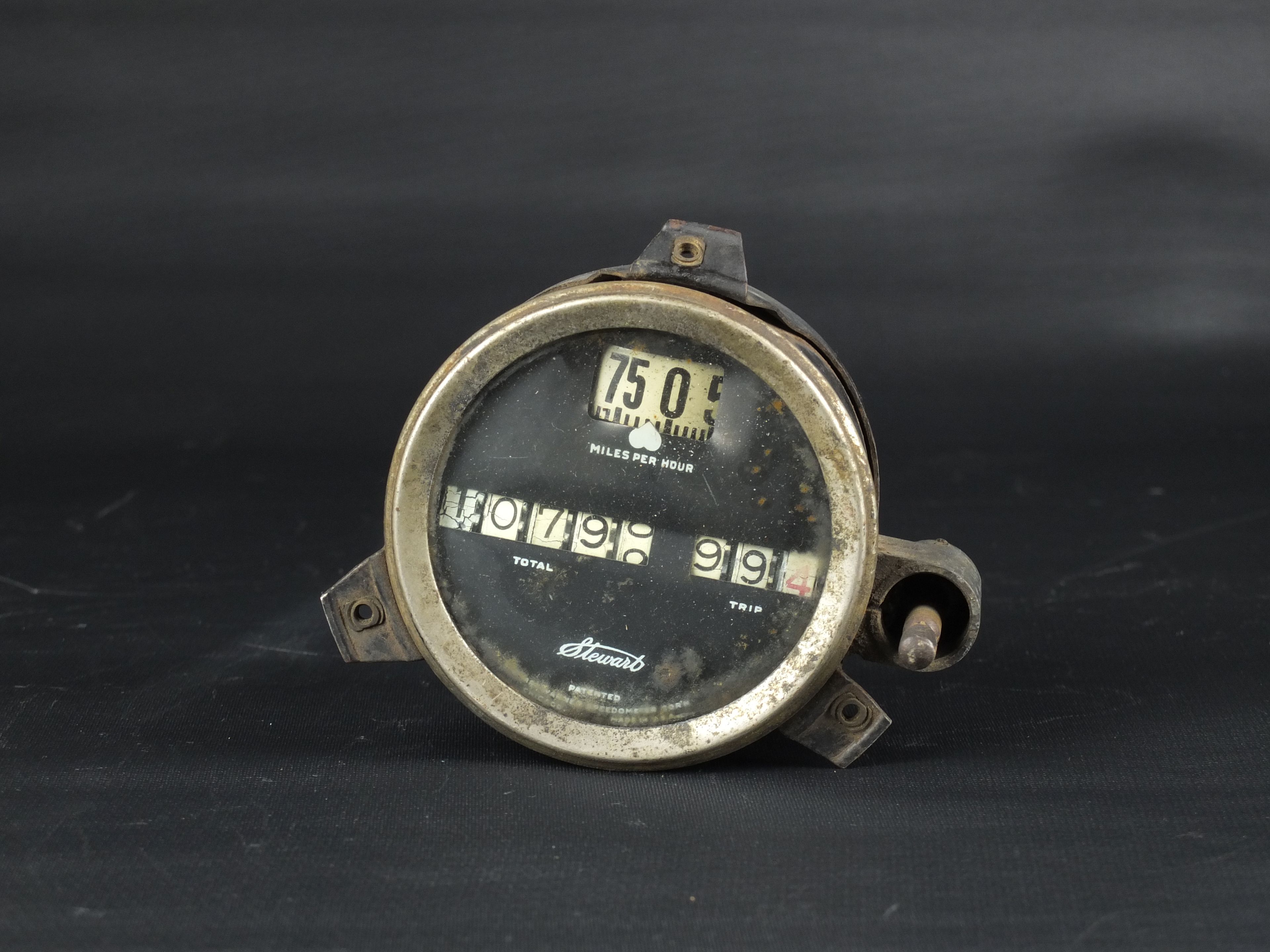 Bonhams Cars : A 75mph Stewart dashboard mount speedometer,