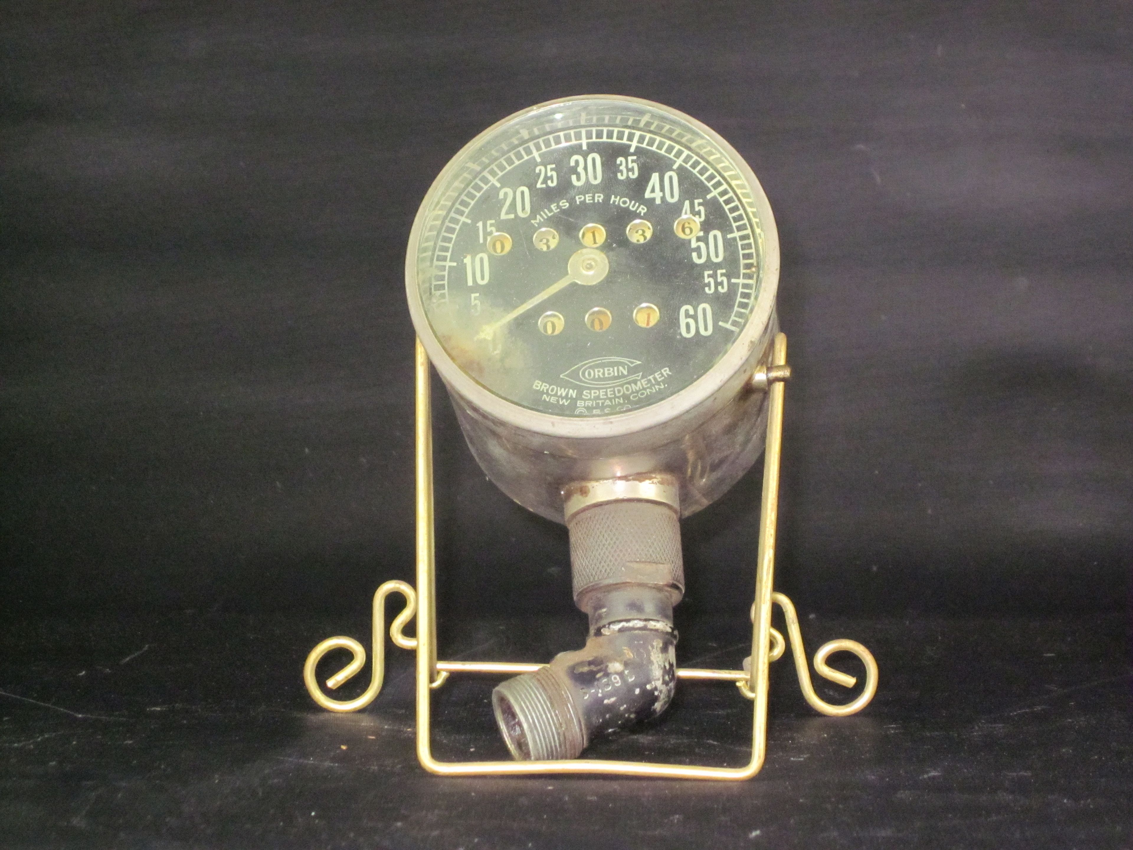 Bonhams Cars : A Corbin 60mph motorcycle speedometer,
