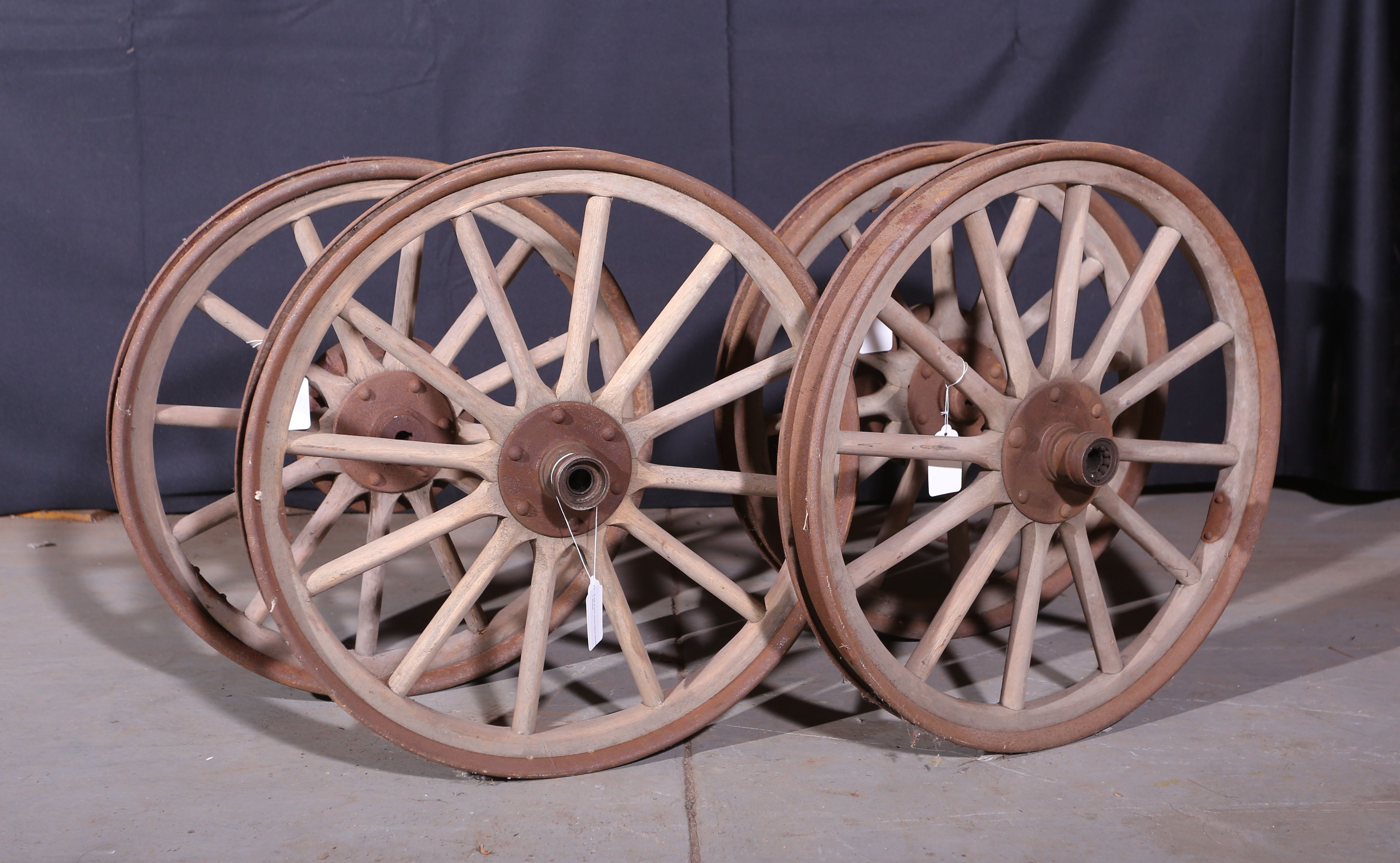 Bonhams Cars : A set of four wood-fellow Model T wheels,