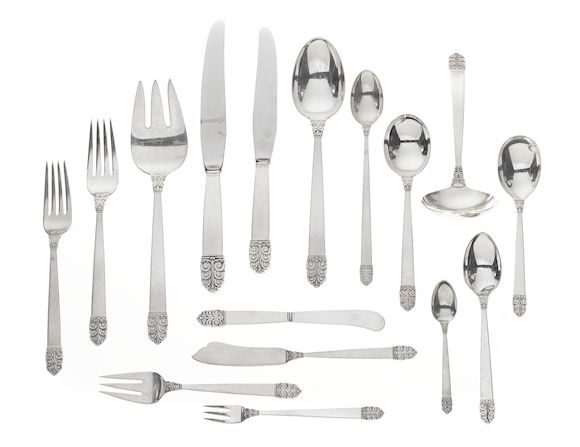 Bonhams : An American sterling silver part flatware service for twelve ...