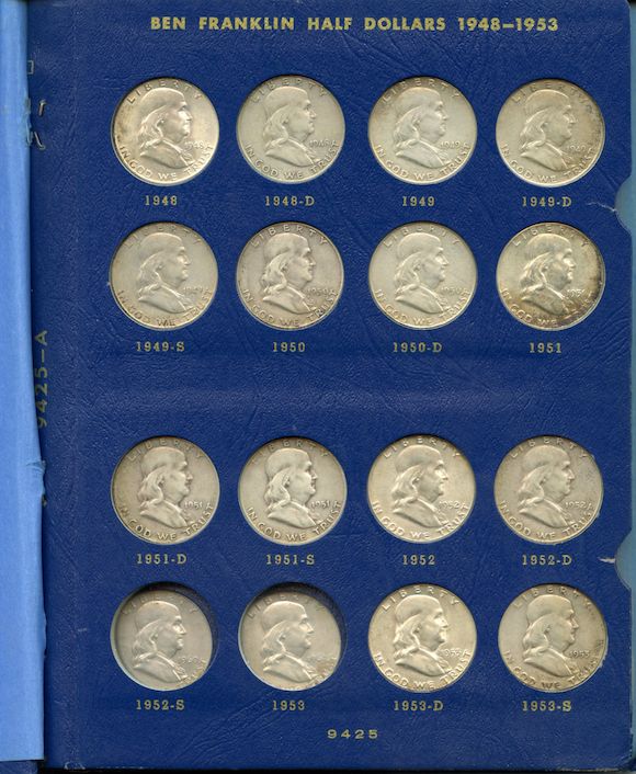 Bonhams : Franklin Half Dollar Set - 1948-1963