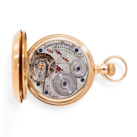 Bonhams : Waltham. A fine and rare 18K gold hunter cased watchAmerican ...