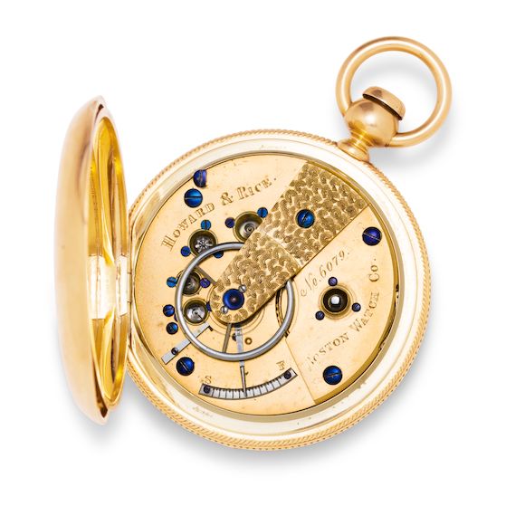 Bonhams : Boston Watch Co. A rare 18K gold hunter cased watchSigned ...