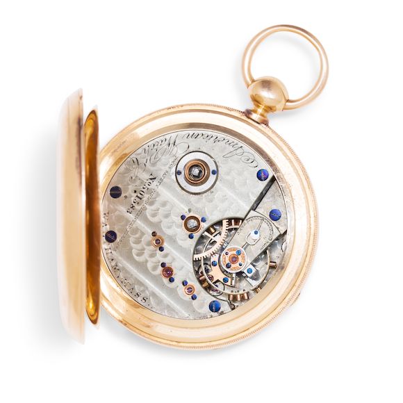Bonhams : Waltham. A fine 18K gold open face watchAmerican Watch Co ...