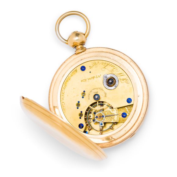 Bonhams : Waltham. A large and heavy 18K gold hunter cased watchAm'n ...